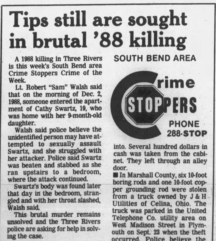 UNSOLVED HOMICIDE: CATHY SWARTZ – LAST SEEN ALIVE