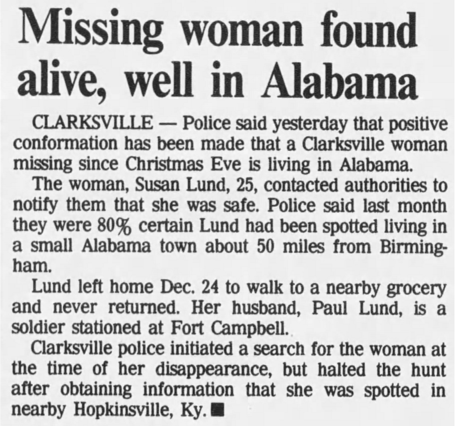 UNSOLVED HOMICIDE: SUSAN LUND + UNSOLVED HOMICIDE: CHONG MOUA YANG ...