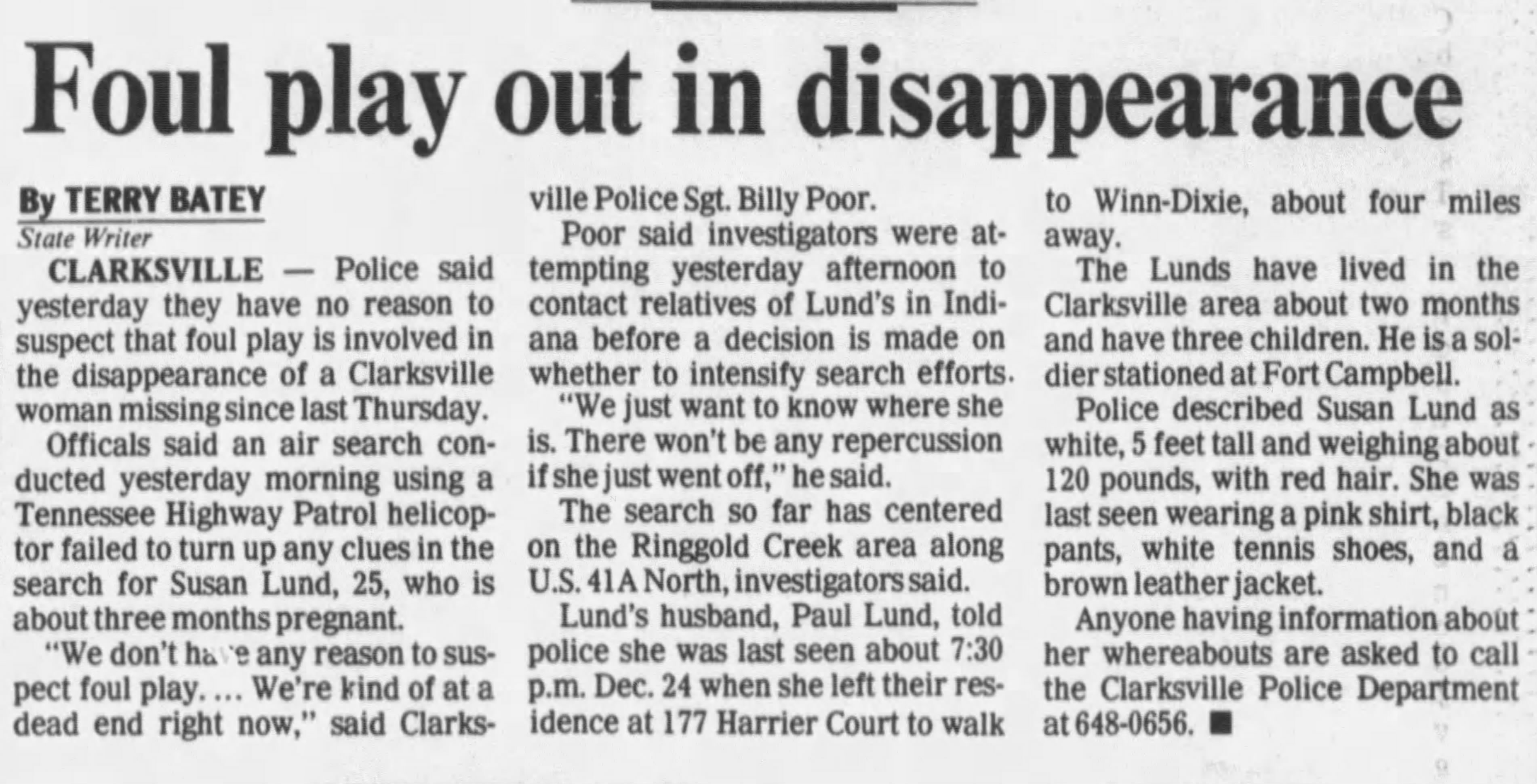 UNSOLVED HOMICIDE: SUSAN LUND + UNSOLVED HOMICIDE: CHONG MOUA YANG ...