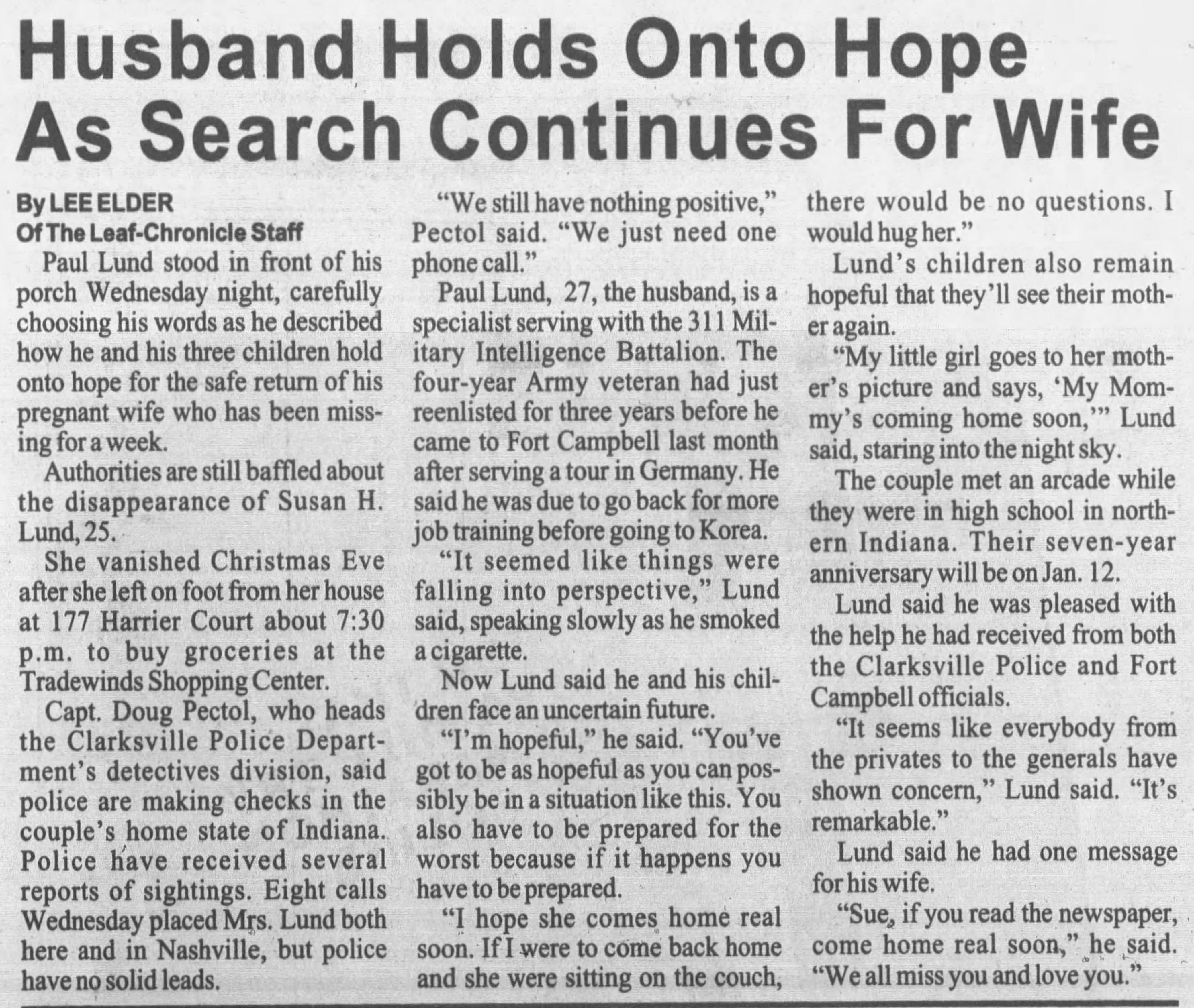 UNSOLVED HOMICIDE: SUSAN LUND + UNSOLVED HOMICIDE: CHONG MOUA YANG ...