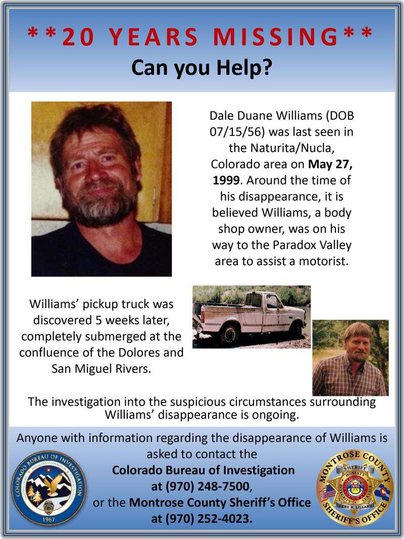UNSOLVED DISAPPEARANCE: DALE WILLIAMS – LAST SEEN ALIVE